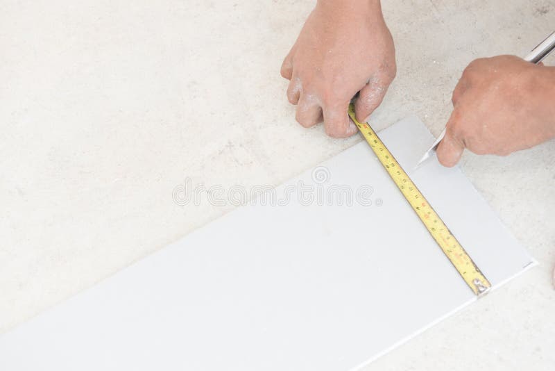 Hand Cutting Plaster Boards Stock Image - Image of operator ...