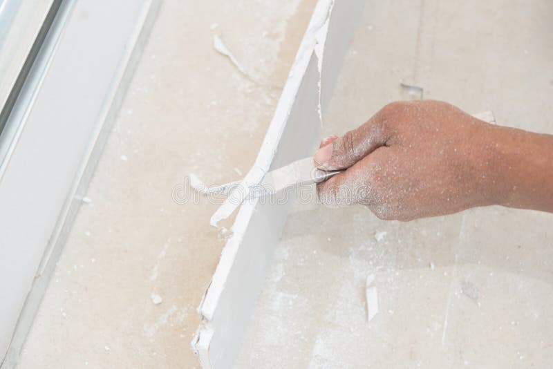 Hand Cutting Plaster Boards Stock Image - Image of meter, cutter: 83532807