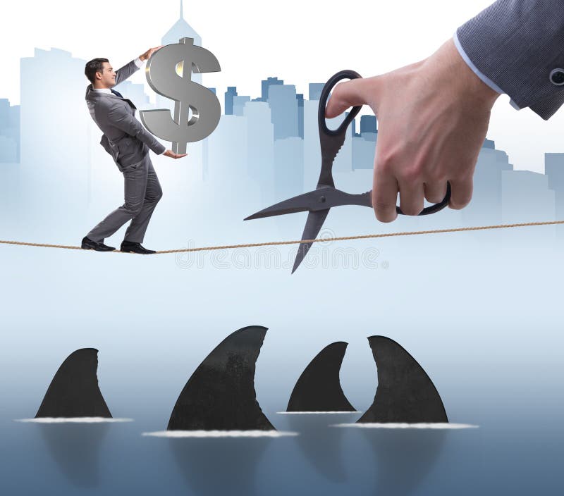 Hand Cutting Rope in Business Risk Concept Stock Image - Image of ...