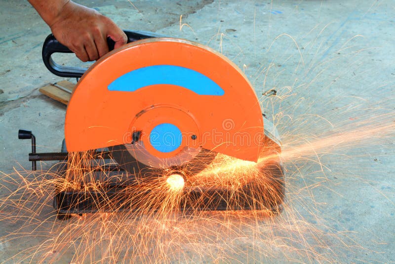 Hand cutting steel stock photo. Image of factory, construction - 31378866