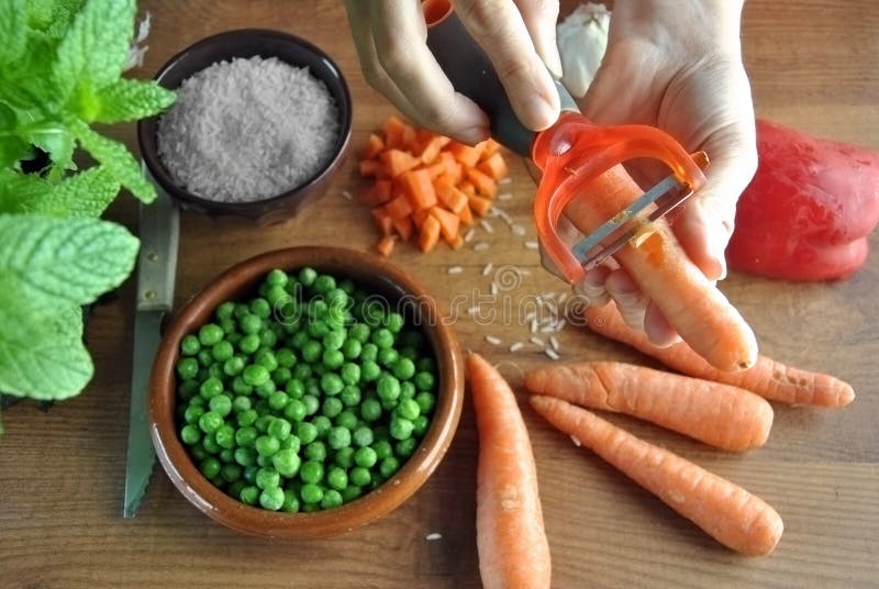 Hand Cutting Vegetables for Cooking Stock Photo - Image of vegetable ...