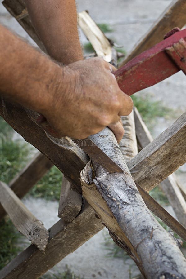Hand cutting wood stock photo. Image of holding, handyman - 33303628