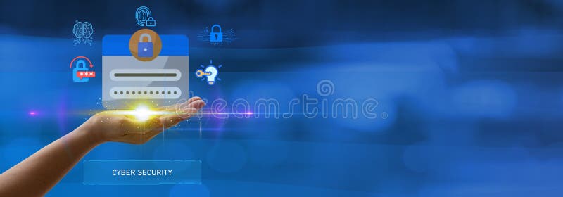 Hand Cyber Concept Featuring a Digital Security Key Stock Image - Image ...
