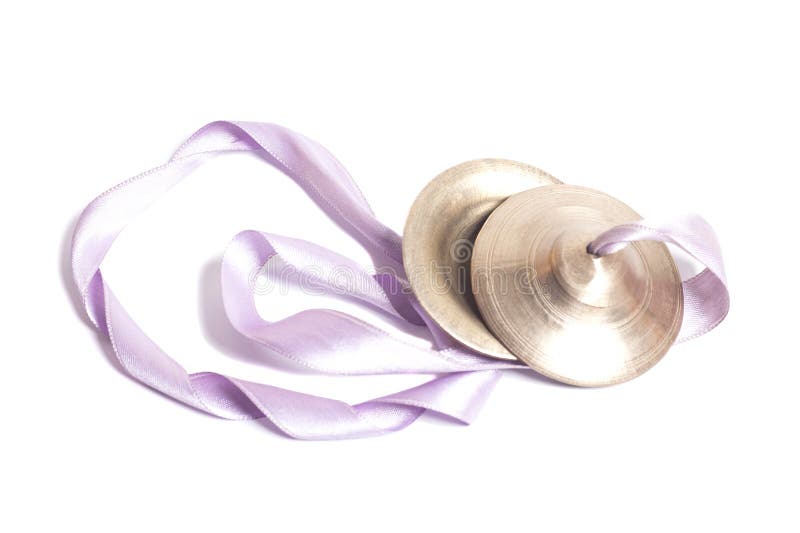 Hand Cymbals Top View Isolated on White Background. Stock Photo - Image ...