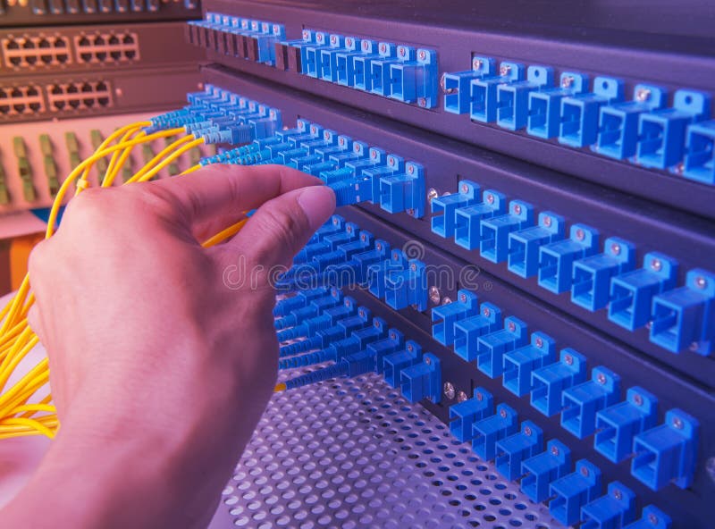 Hand with Data Transfer by Optical Fibre Stock Image - Image of ...