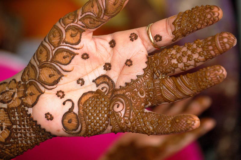 Hand decorated with henna stock image. Image of india - 38441067