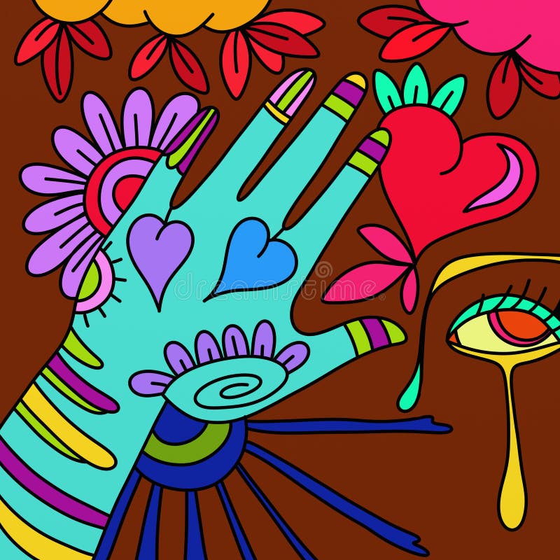 Hand-decorated with Symbols Stock Illustration - Illustration of ...