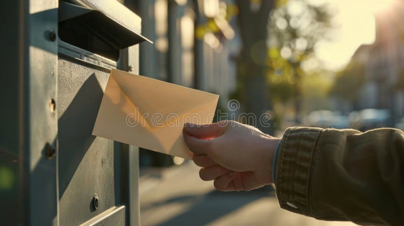 A Hand Delivering an Envelope.AI Generated Image Stock Photo - Image of ...