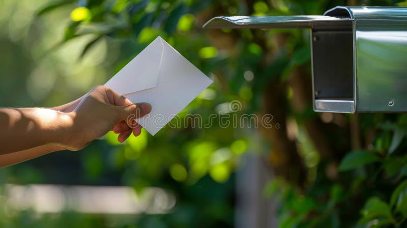 Hand Delivering Mail To Mailbox.AI Generated Image Stock Image - Image ...