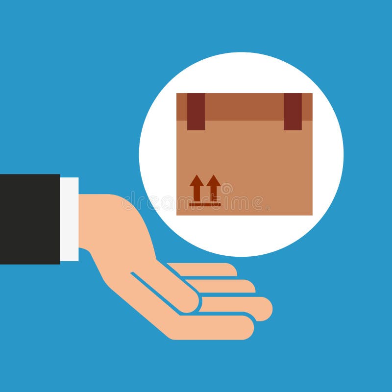 Hand Delivery Service Package Graphic Stock Vector - Illustration of ...