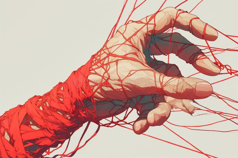 Hand Holding Red String stock photo. Image of metaphor - 319028410