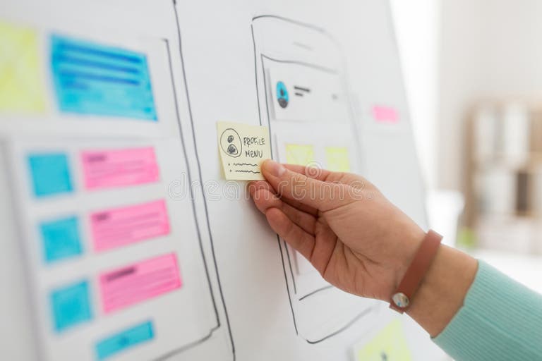 Hand of Developer Working on Ui Design at Office Stock Photo - Image of ...