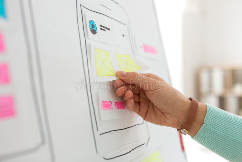 Hand of Developer Working on Ui Design at Office Stock Image - Image of ...