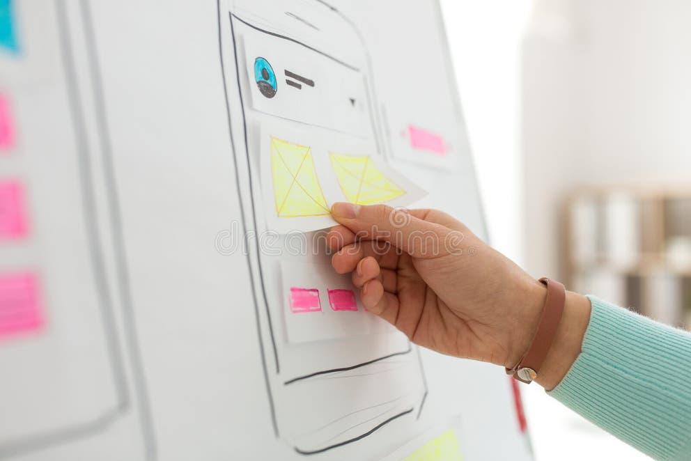 Hand of Developer Working on Ui Design at Office Stock Image - Image of ...