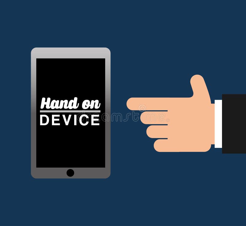 Hand on device design stock illustration. Illustration of gadget - 66640336