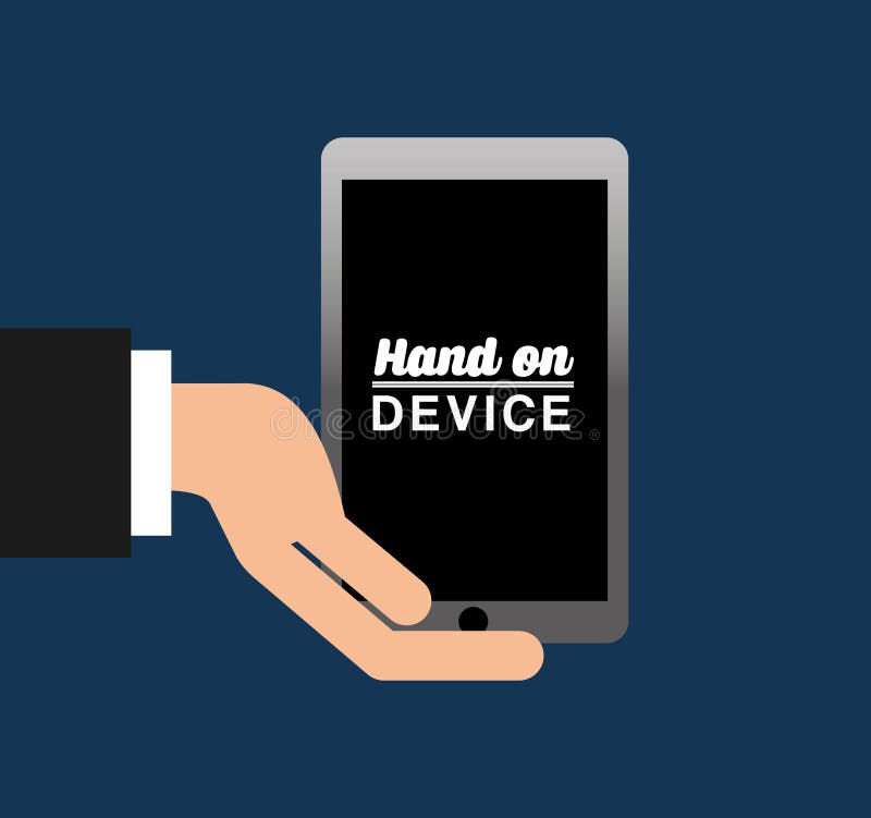 Hand on device design stock illustration. Illustration of hand - 66640342