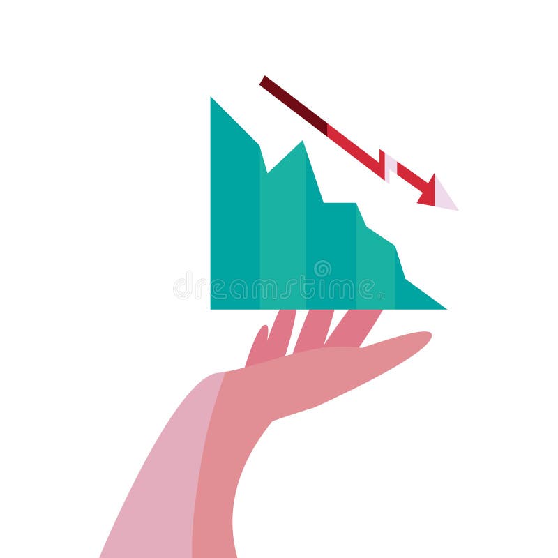 Hand with diagram report stock vector. Illustration of plan - 142469396