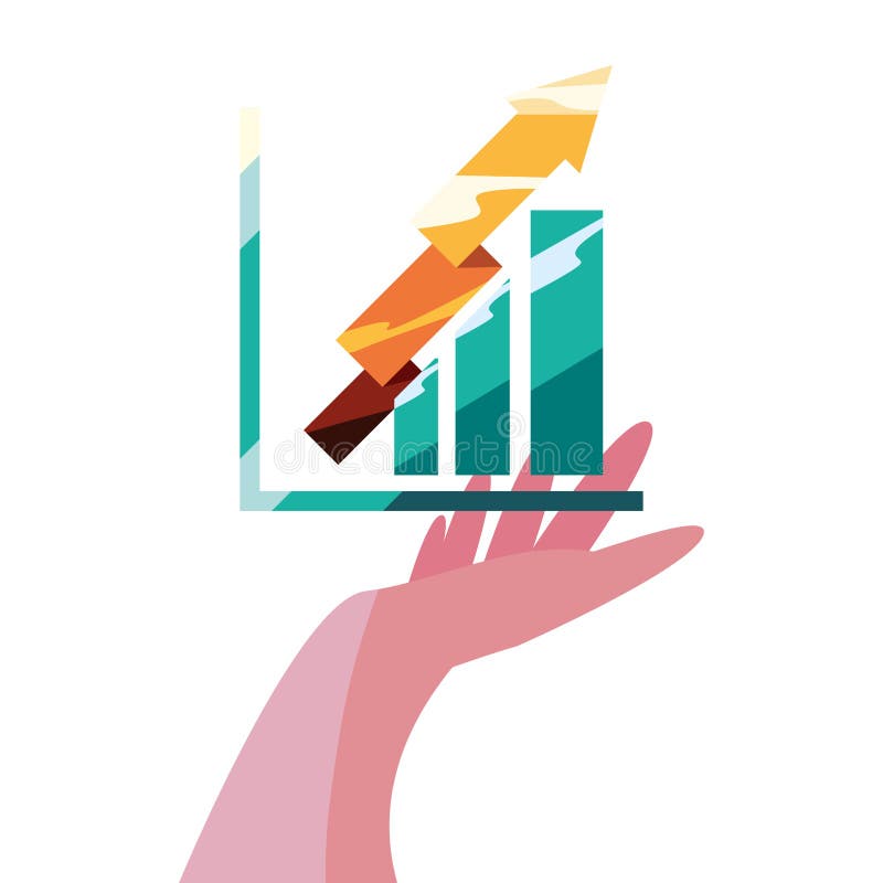 Hand with diagram report stock vector. Illustration of arrow - 142472058