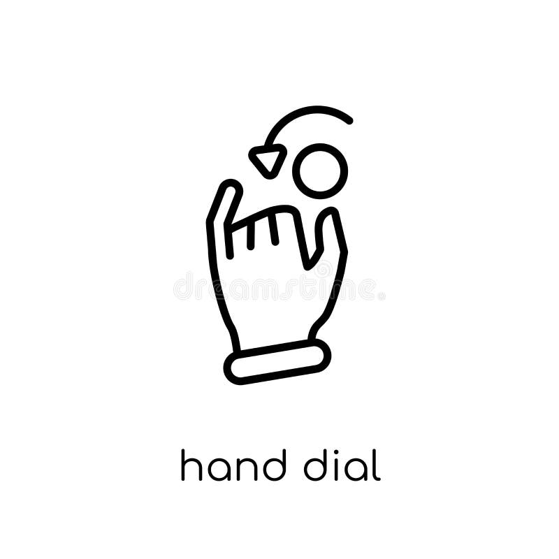 Hand Dial Icon. Trendy Modern Flat Linear Vector Hand Dial Icon Stock ...