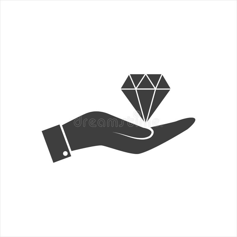 Hand and Diamond Icon, Flat Design Best Vector Icon Stock Vector ...