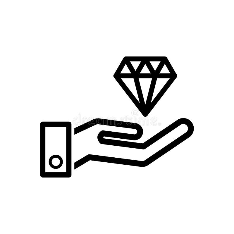 Hand and Diamond Icon Flat Vector Template Design Trendy Stock Vector ...