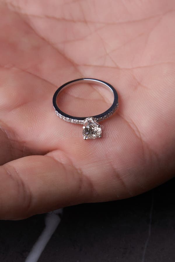 Hand with Diamond Ring. Proposal Concept Stock Image - Image of shiny ...