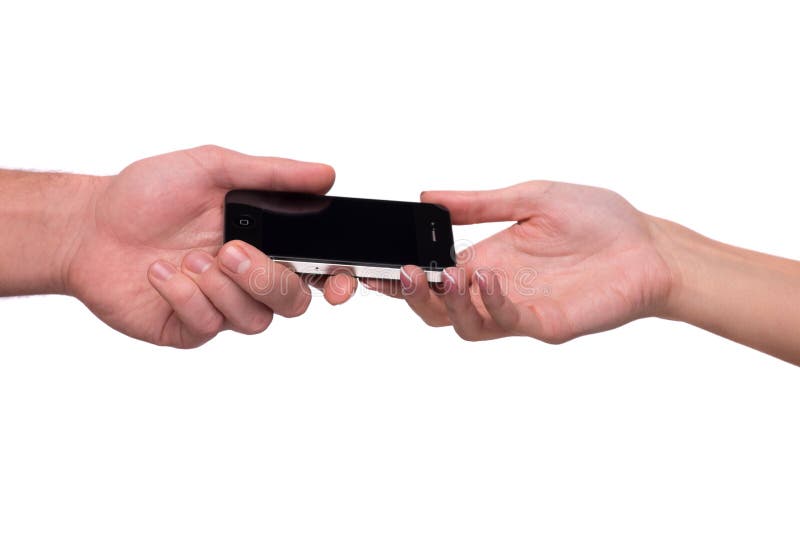 Hand, Die Intelligentes Telefon Führt Stockfoto - Bild von elektronik ...