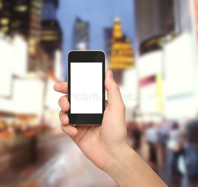 Hand, Die Intelligentes Telefon Auf Weiß Hält Stockbild - Bild von ...