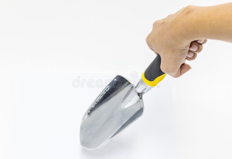 Hand Digging by Small Shovel Stock Image - Image of season, metallic ...