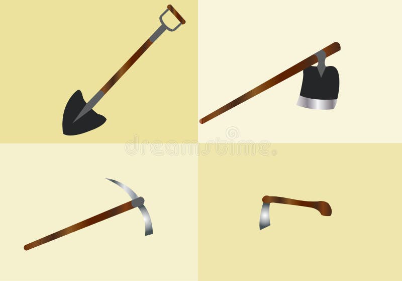 Digging tools stock vector. Illustration of handle, isolated - 24820651