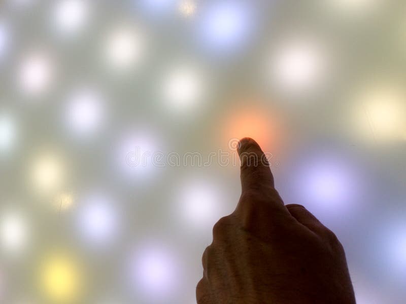 Hand on Digital Art Dot Touch Screen Stock Image - Image of design ...