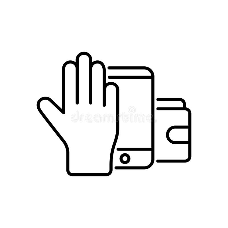 Modern Payment Methods. Silhouette Hand, Digital Device, Wallet. Cash ...
