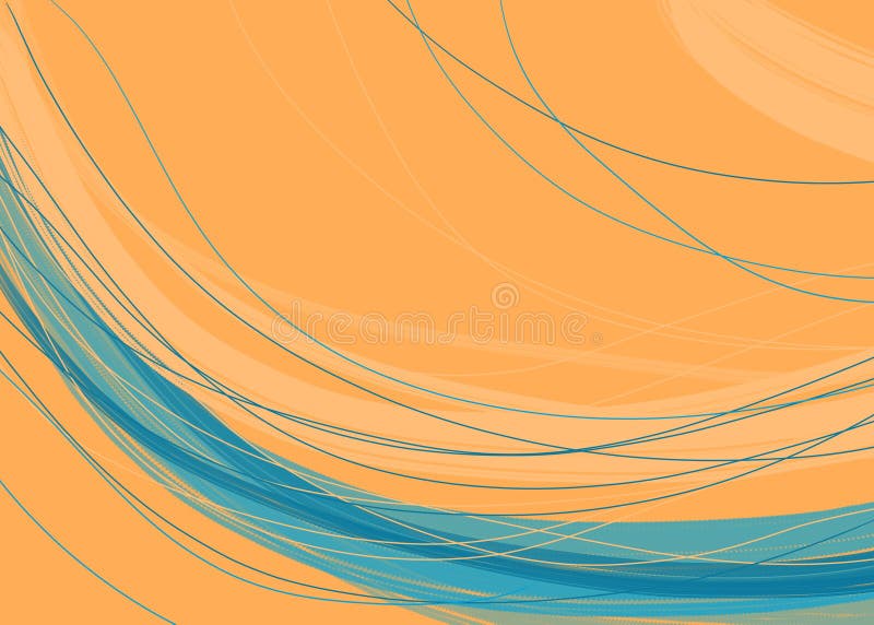 Abstract Background Blue Orange Paint Lines Stock Illustration ...