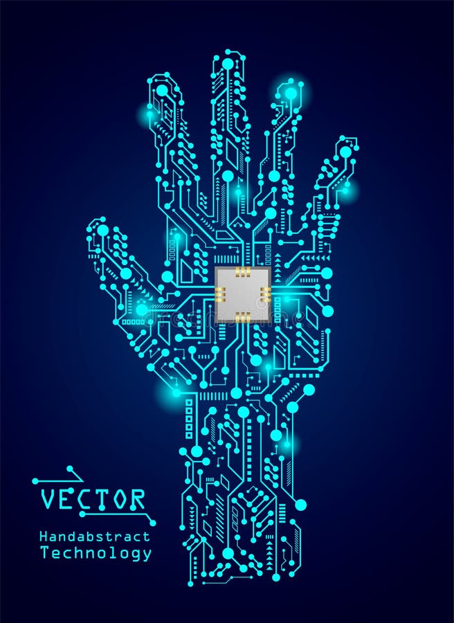 Digital Hand Technology Background Illustration Stock Illustration ...