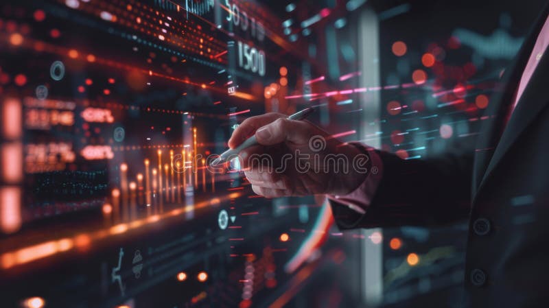 The Hand with Digital Interface. AI Generated Stock Photo - Image of screen, connection: 372916094