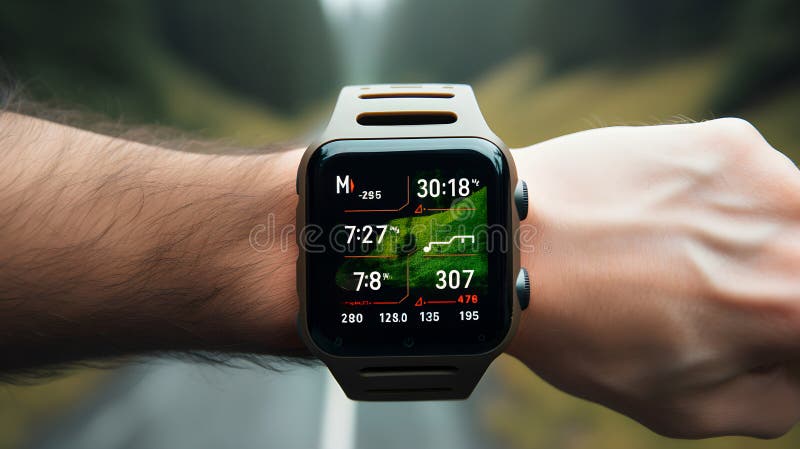 Hand with Digital Smartwatch Stock Photo - Image of sport, tracker ...