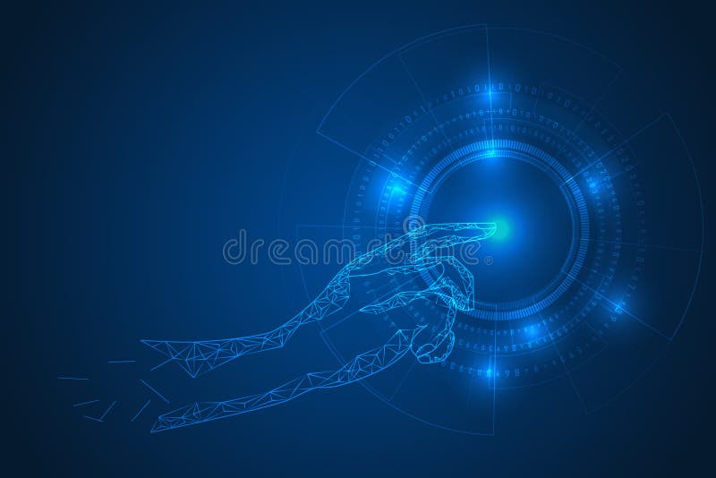 Touch Intelligence Technology Abstract Background Stock Illustration ...