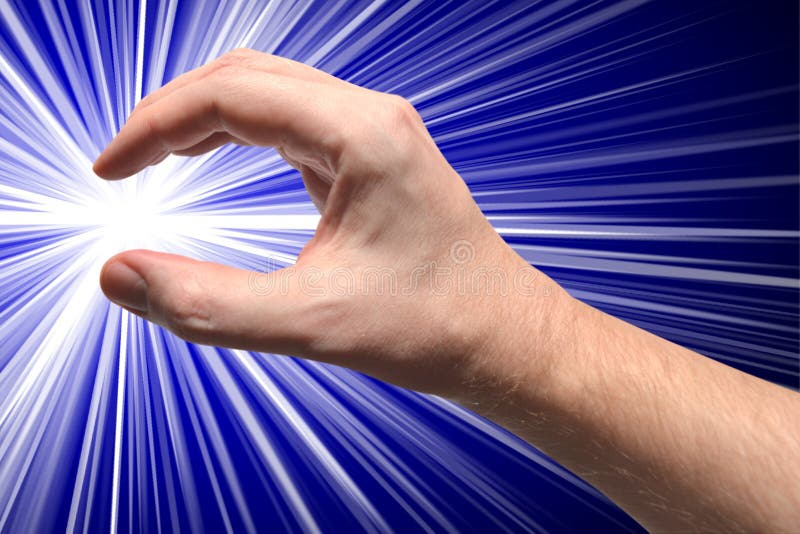 Hand - Dimension Gesture, Blue Explosion Background Stock Photo - Image ...