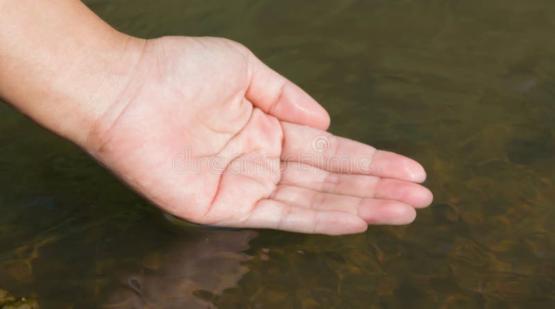 A Hand Dip into Natural Water Stock Image - Image of falls, douse: 65202257