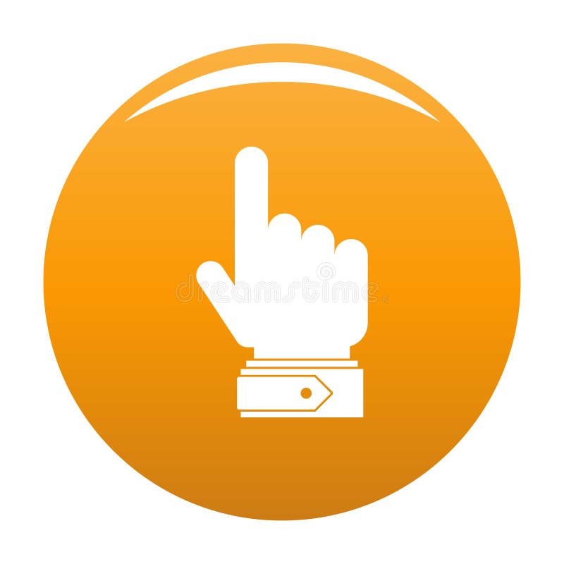 Hand Direction Icon Vector Orange Stock Vector - Illustration of human ...