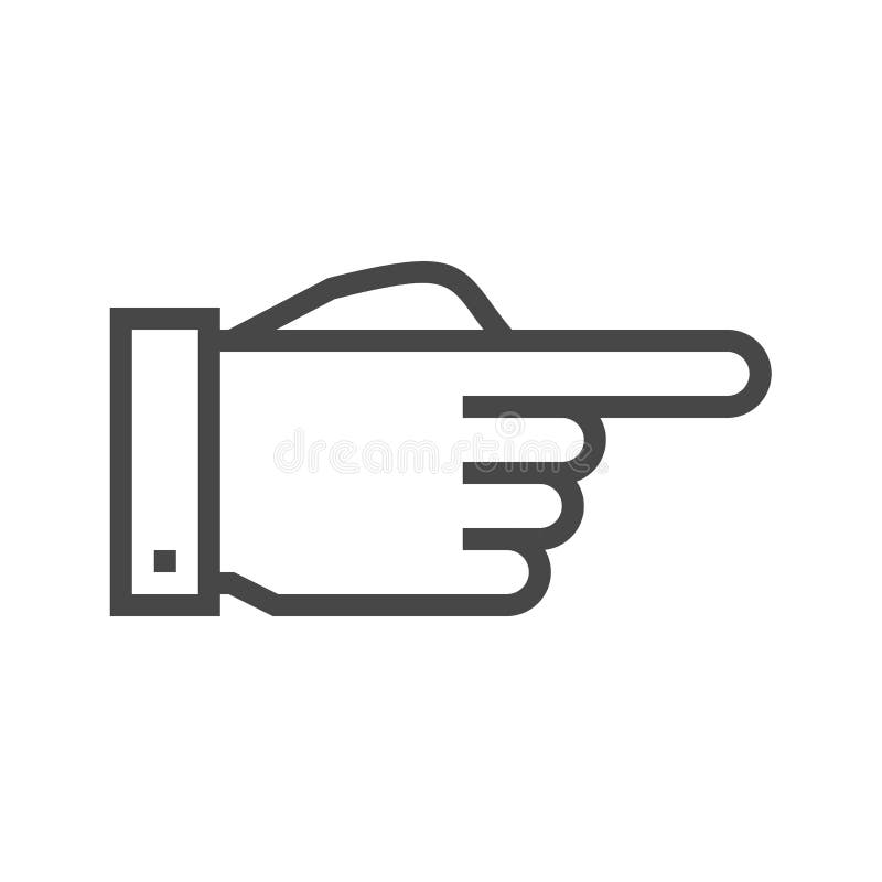 Hand Direction Thin Line Vector Icon Stock Vector - Illustration of ...