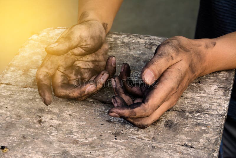 Hand Dirty of Worker after Working Stock Image - Image of dirty, palm ...