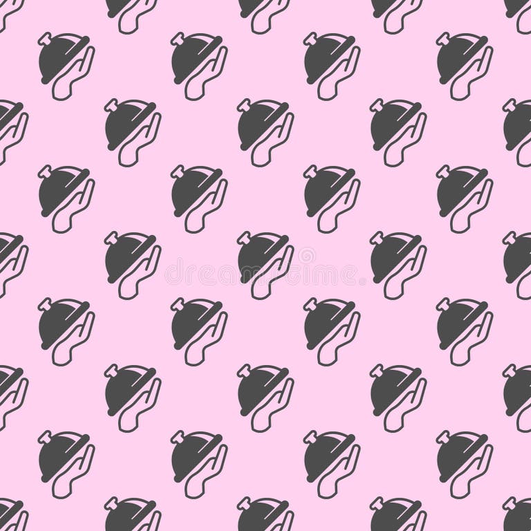 Hand and Dish with Lid Solid Seamless Pattern, Culinary Cooking Theme. Vector Graphics Stock ...