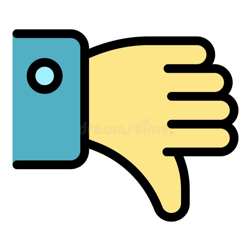Hand Dislike Icon Color Outline Vector Stock Vector - Illustration of ...
