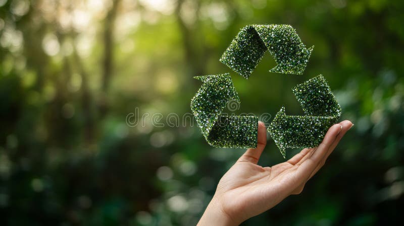 A Hand Displaying a Co-reduction Symbol with a Backdrop of Foliage ...