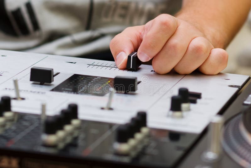 Hand of a Dj Adjusting the Crossfader Stock Photo - Image of audio ...