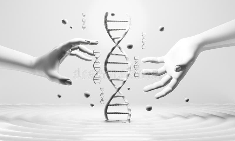 Hand with Dna Human Helix Molecules Cell, Research of Science ...