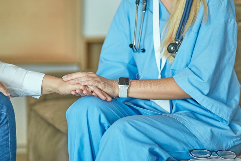 Hand of Doctor Reassuring Her Female Patient Stock Image - Image of ...