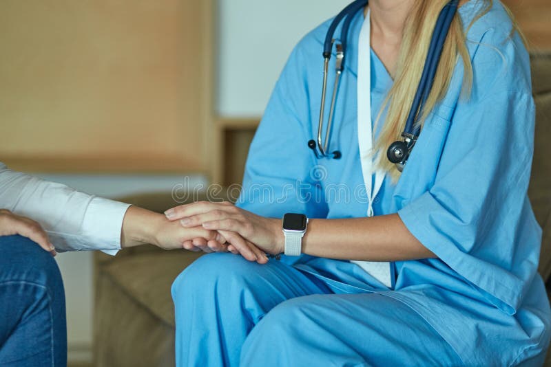 Hand of Doctor Reassuring Her Female Patient Stock Image - Image of ...
