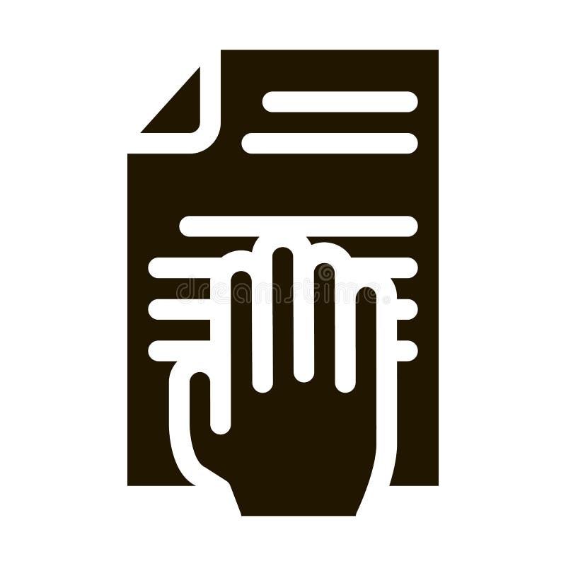 Hand on Document Icon Vector Glyph Illustration Stock Illustration ...